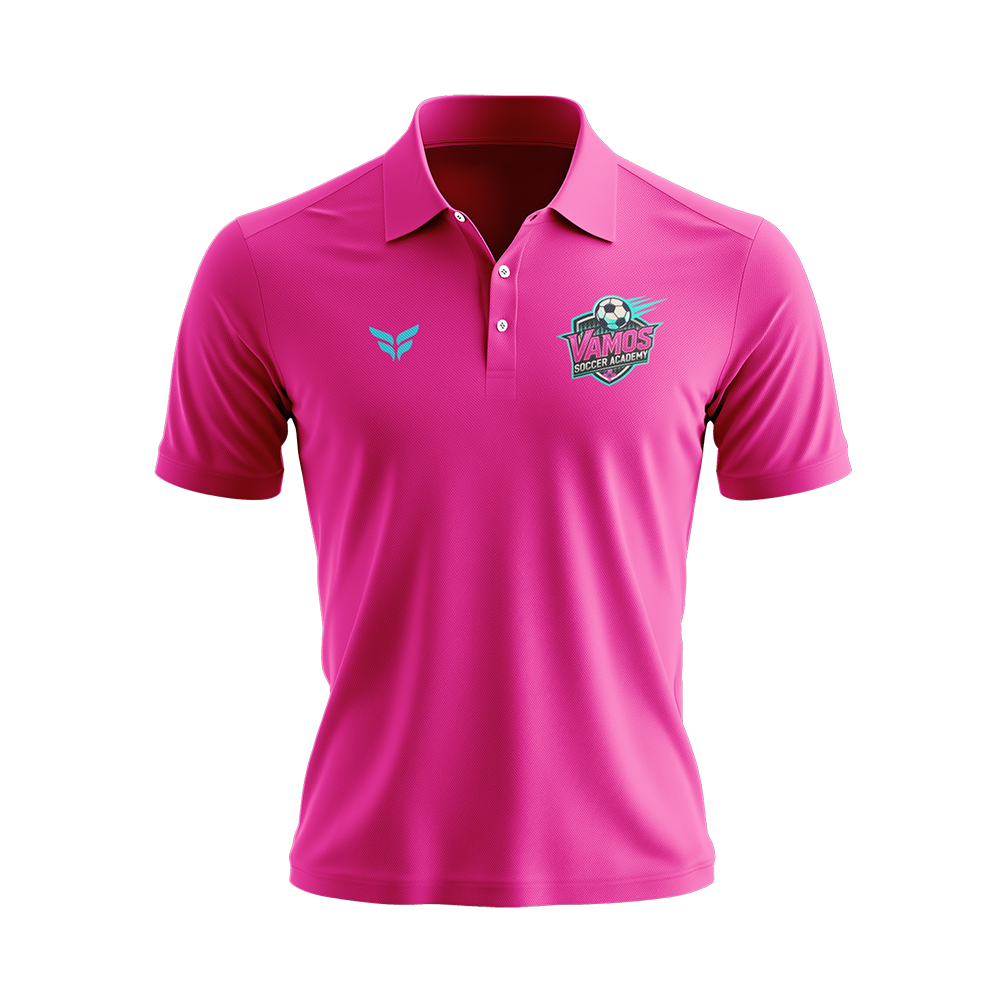 VAMOS SOCCER ACADEMY POLO SHIRT (PINK) – Flite Sports