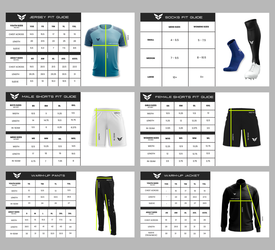 SIZE CHART – Flite Sports